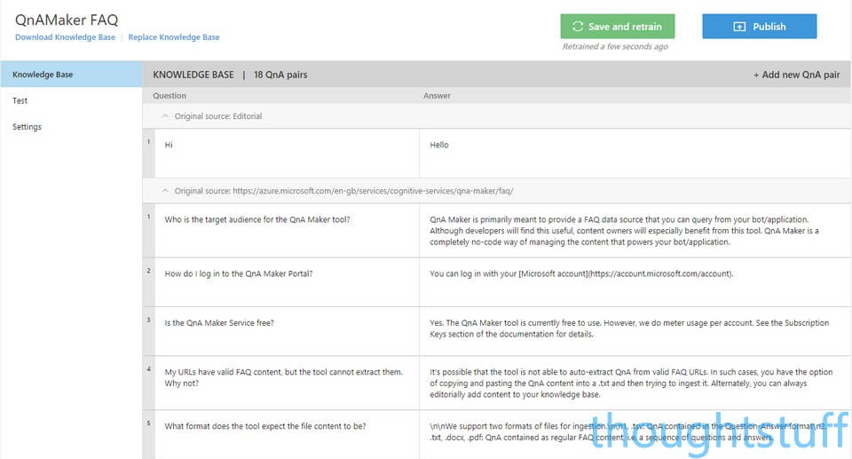 You can review this list, edit the answers, add extra entries etc. Importantly, you can also ...